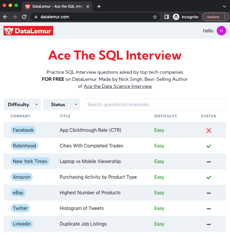 30 Machine Learning Interview Questions & ML Interview Study Guide | NickSingh.com